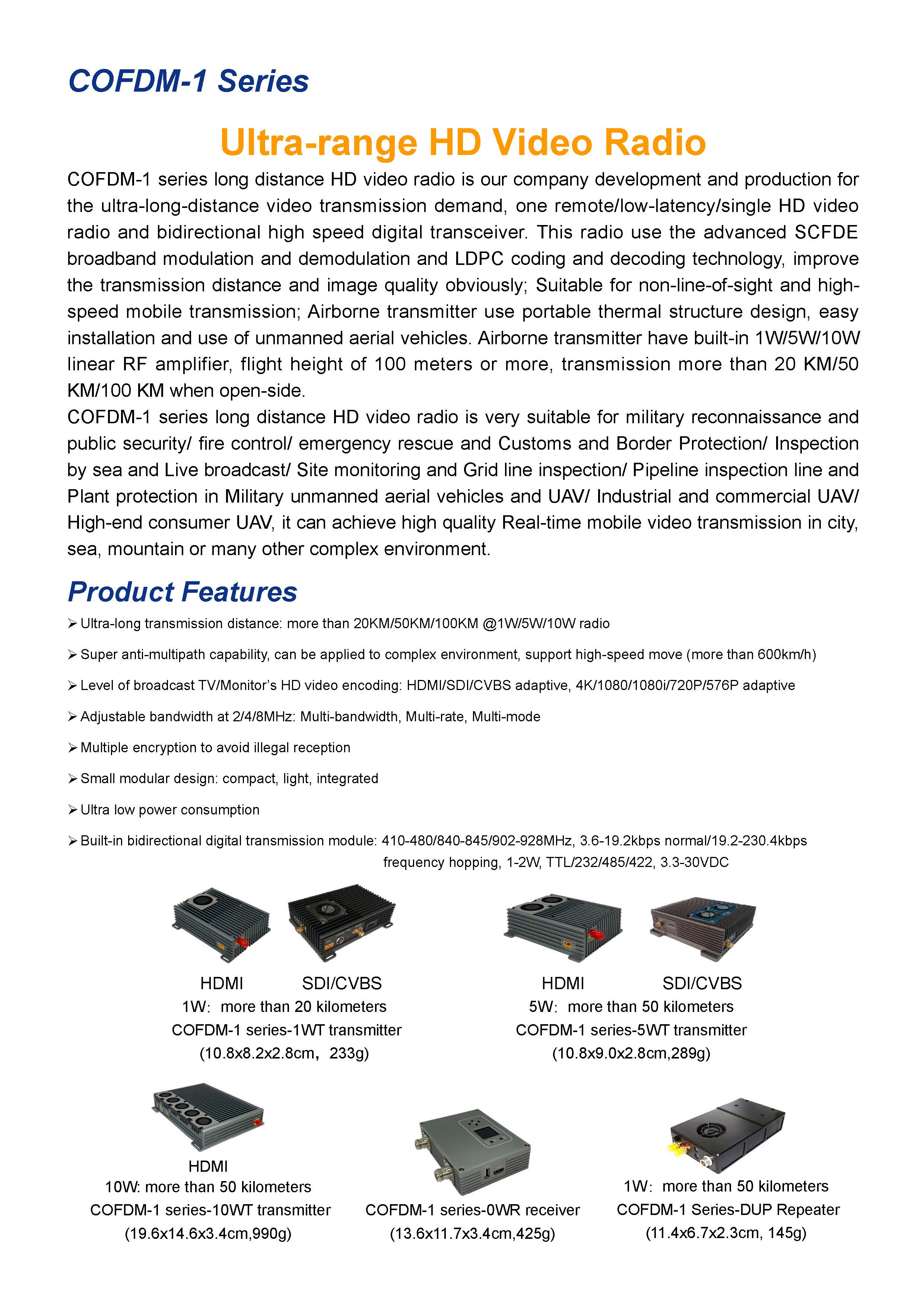COFDM-1 Series of Ultra-Long-Distance HD Video Transmission Radio_深圳市华夏 ...
